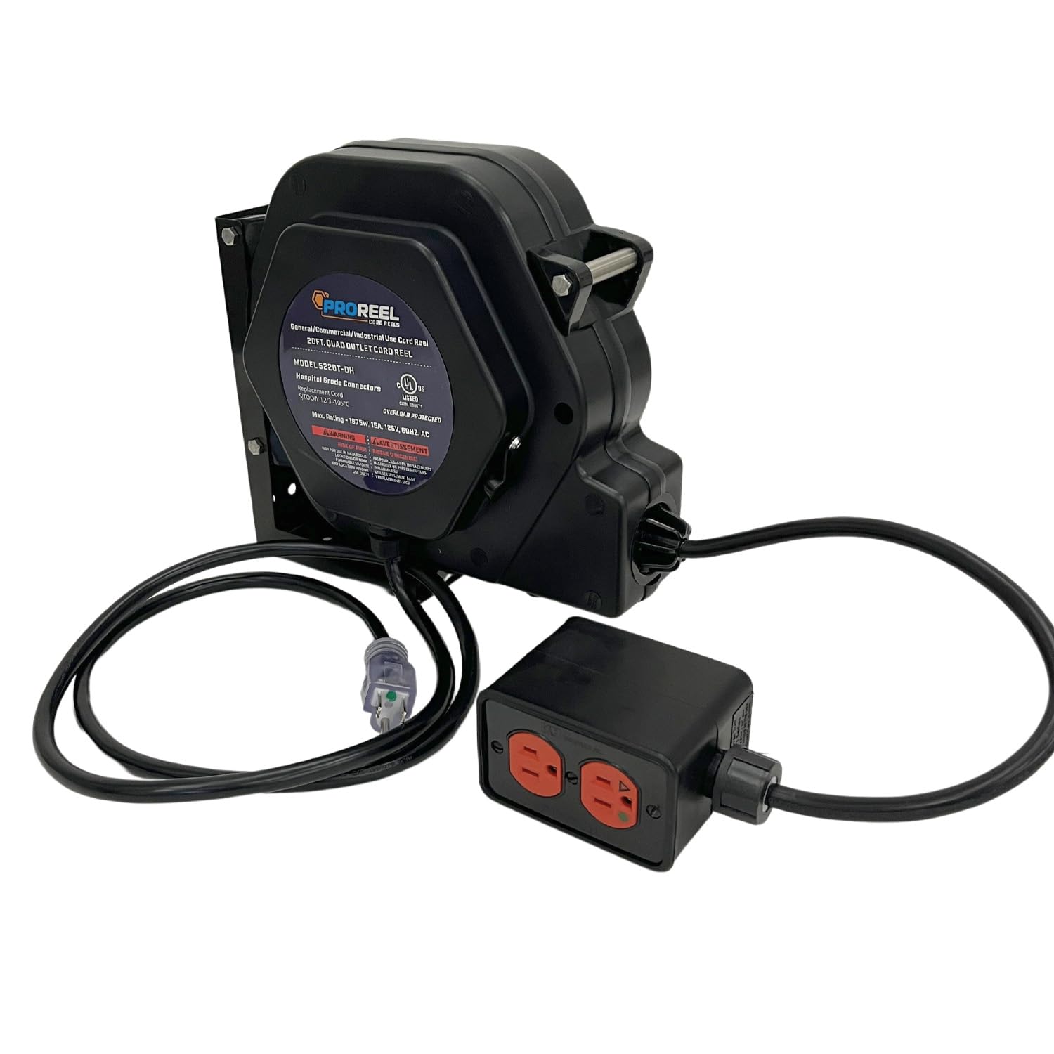 HOSPITAL & MEDICAL GRADE NEMA3R PENDANT 4 PLUG RETRACTABLE EXTENSION ...