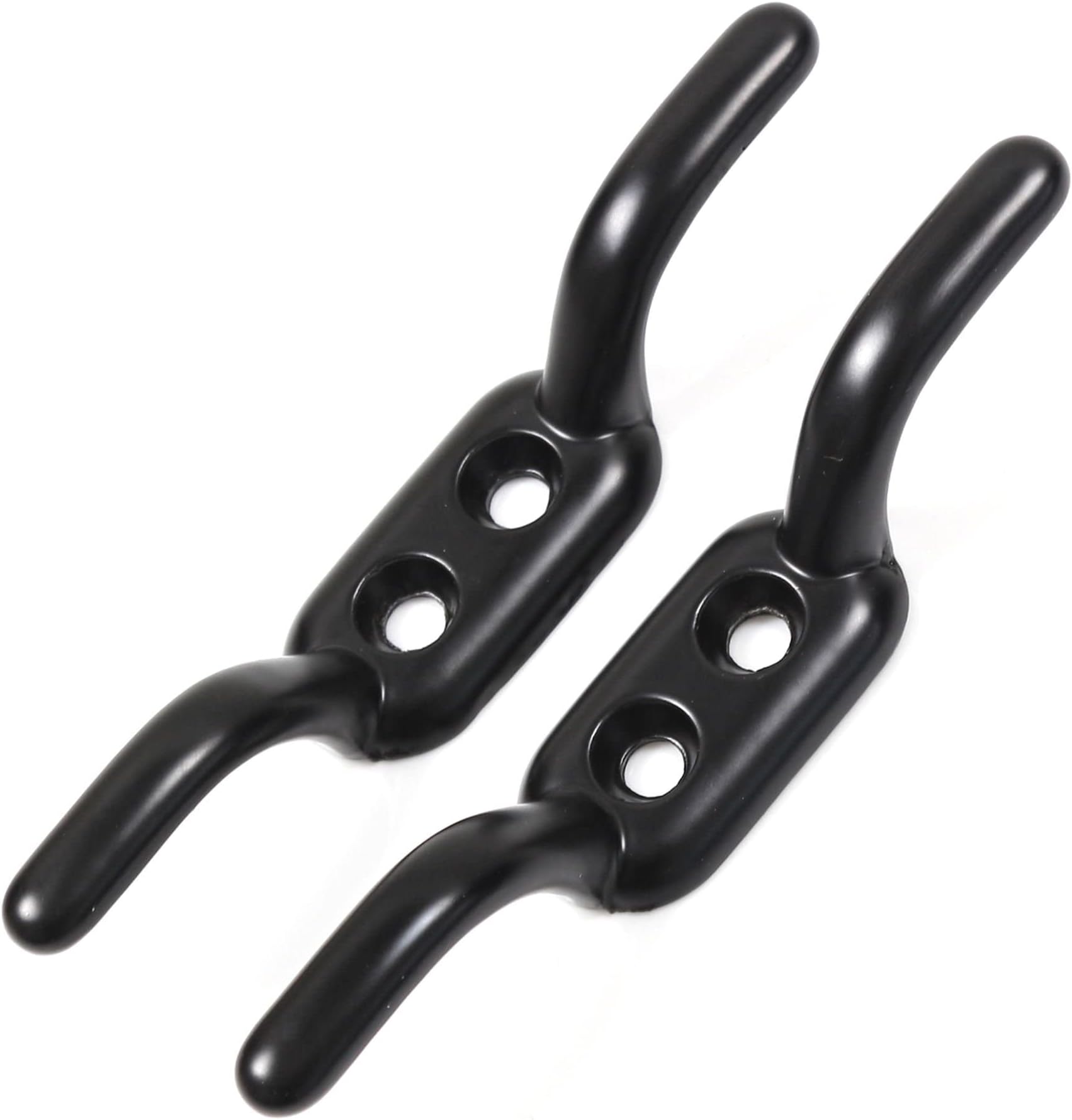2X Heavy Duty 110mm Cleat Hooks - Metal Rope Tiebacks Pulley/Washing ...