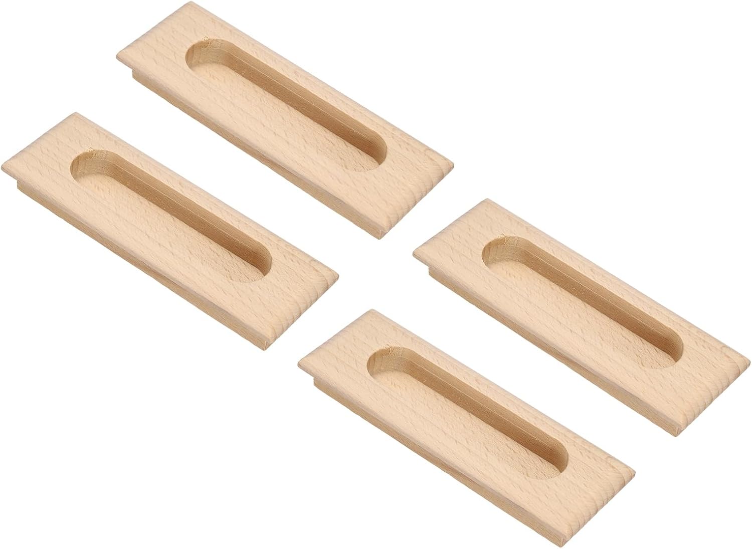 uxcell 4pcs Wood Recessed Concealed Handle 4.72"x1.57"x0.59" Door Pulls ...