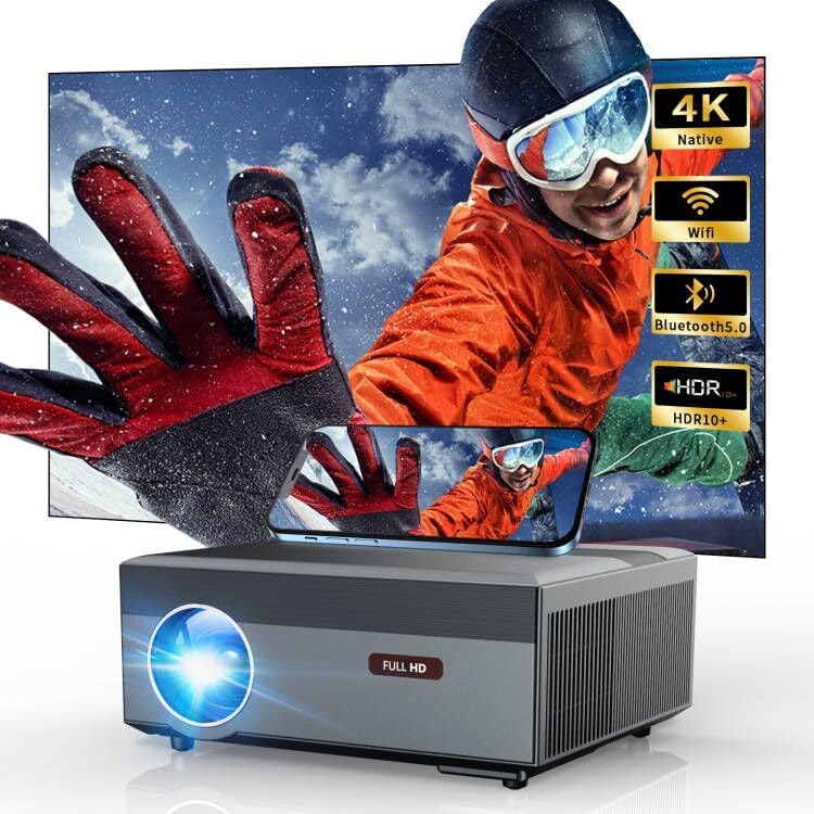 Amazon.com: Ultra Bright Projector 4K WiFi and Bluetooth, 800 ANSI ...