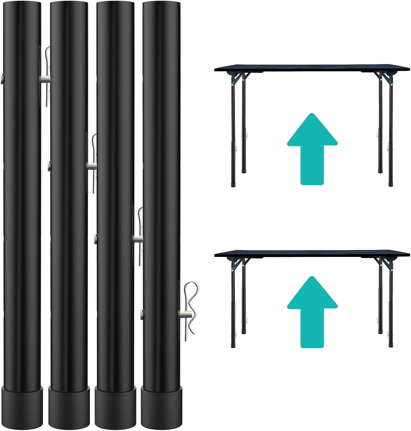 Amazon.com: Table Leg Extenders for Folding Tables Straight/Bent Leg ...
