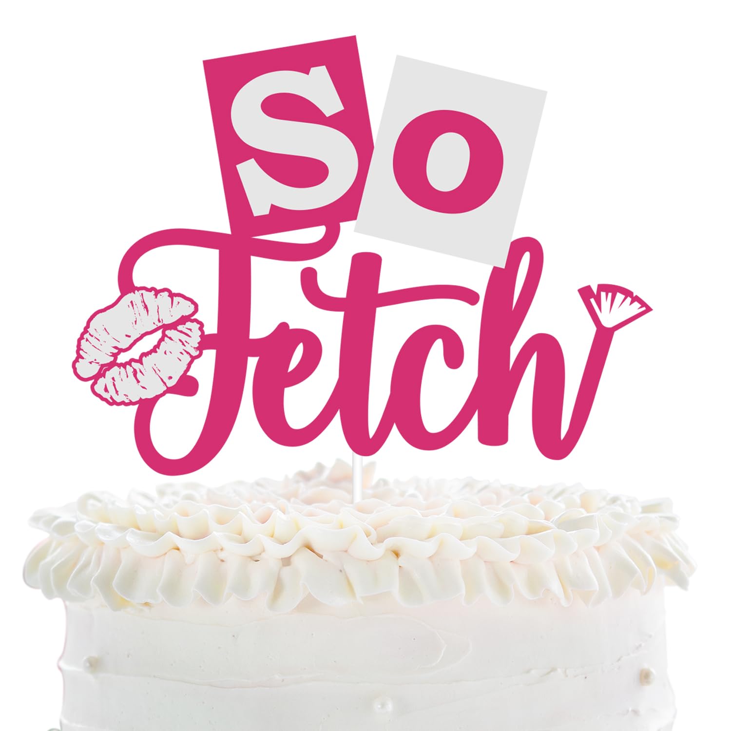 Amazon.com: So Fetch Pink Girls Happy Birthday Cake Topper - That's So ...