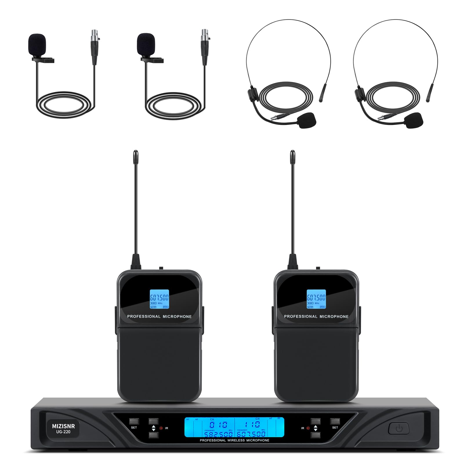 Amazon.com: MIZISNR Wireless Lapel Microphone System, 2x100 Adjustable ...