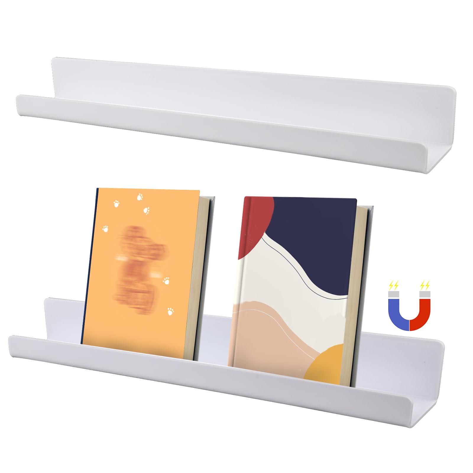 2pcs Whiteboard Magnetic Bookshelf, Magnetic Book Holder Whiteboard ...