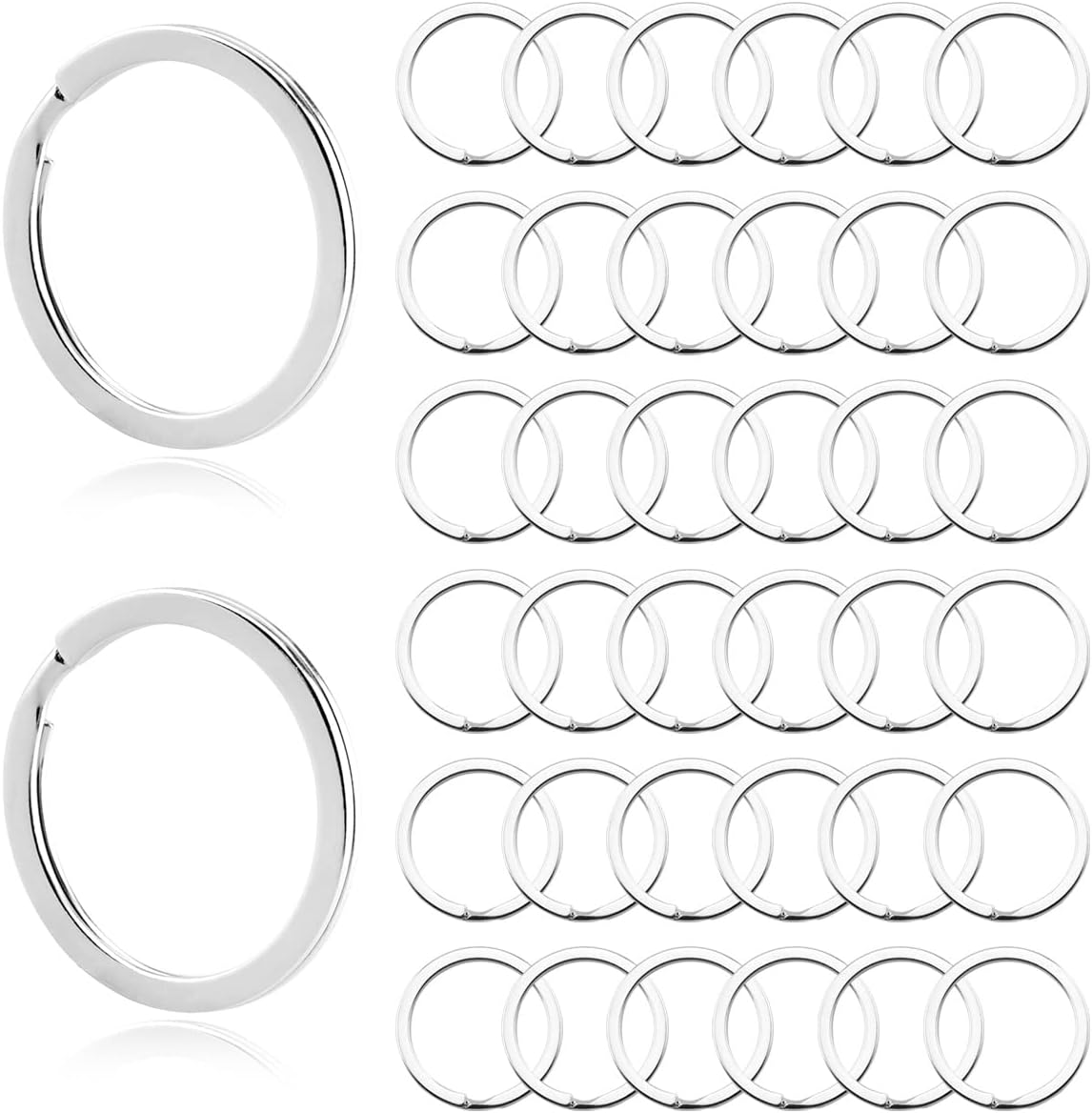 Amazon.com: Flat Keychain Ring, 30PCS Stainless Steel Key Rings, 30mm ...