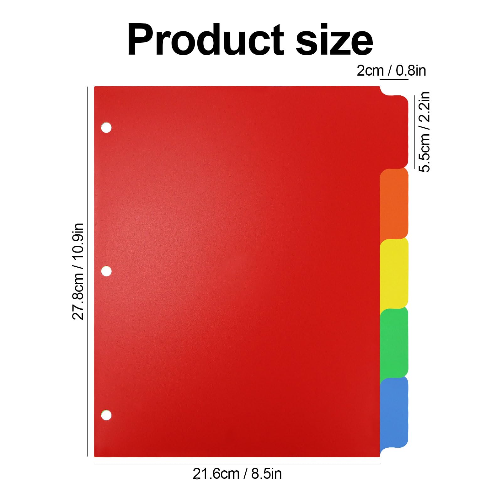 Snapklik.com : (2 Sets) Durable Plastic Dividers For 3 Ring Binders, 5 ...