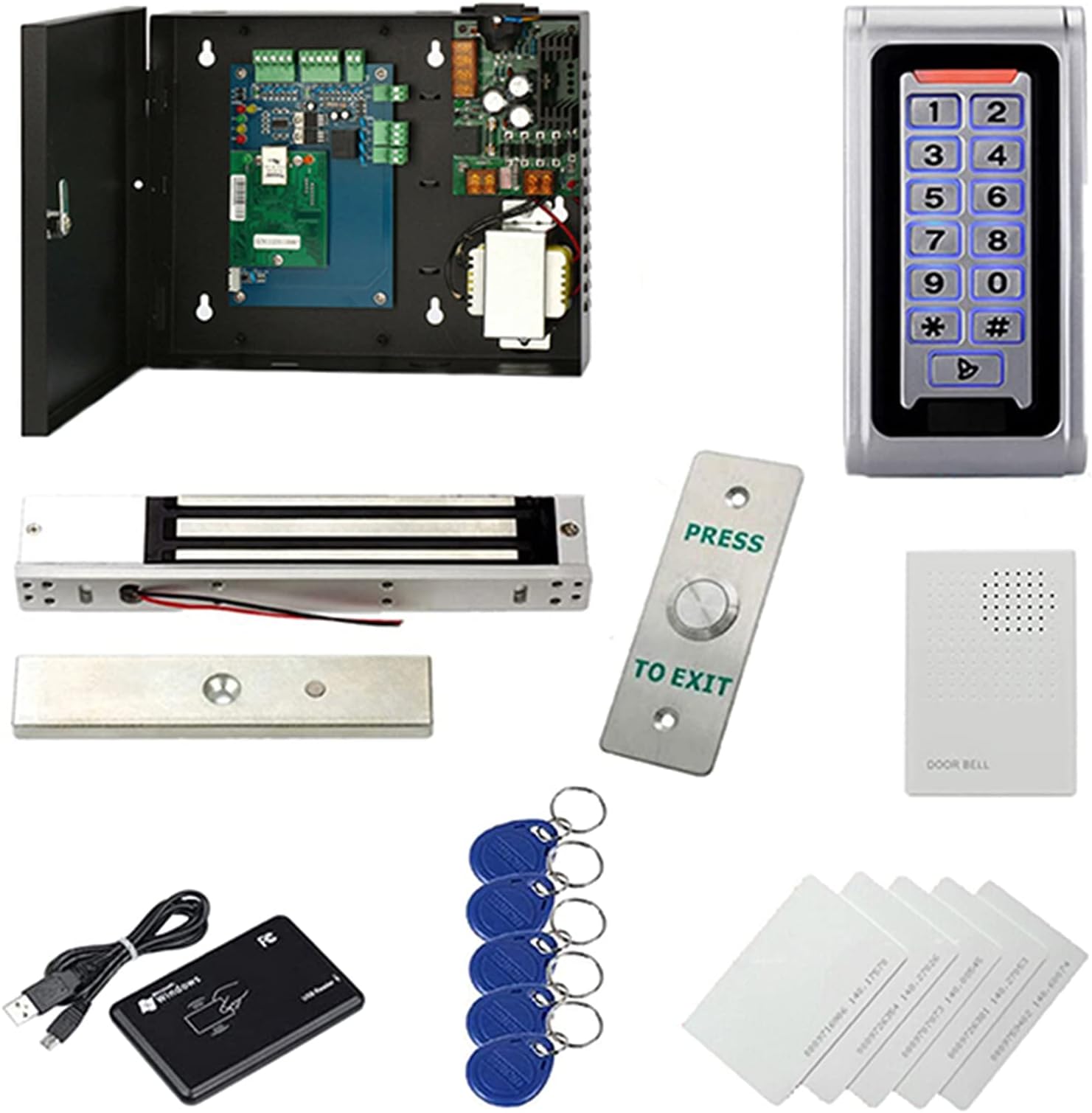 Amazon.com : 1 Door Access Control Board Systems 600lbs Electromagnetic ...