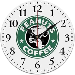 Amazon.co.jp: Peanuts Snoopy Coffee Wall Clock, Wall Clock, Wall Clock ...