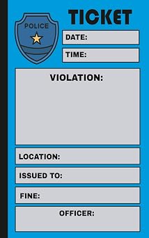 Police Officer Ticket Book for Kids: Pretend Play Citation Pad for Boys ...