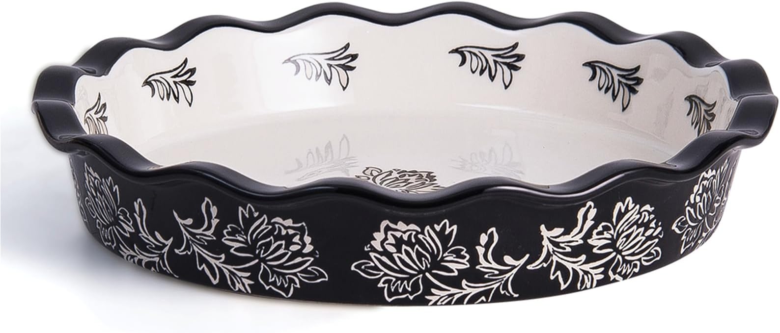 Amazon.com: Cedilis Set of 2 Ceramic Pie Pan for Baking, 9 Inches Pie ...