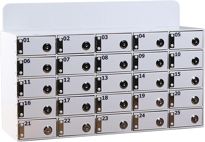 Amazon.com: 25 Slots Cell Phone Locker Box with Door Locks and Keys ...