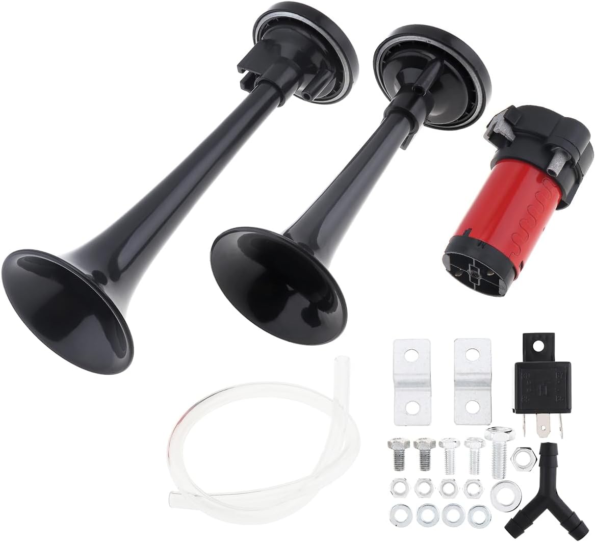 Amazon.com: DriSentri Air Horn for Truck, 12V 178db Super Loud Dual Trumpet Air Horn Kit with ...