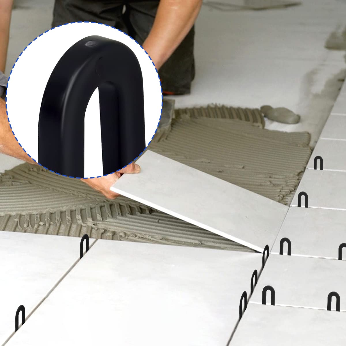 Tile Leveling System Tile Spacers 1/4 Inch, Horseshoe Shim U Shape ...