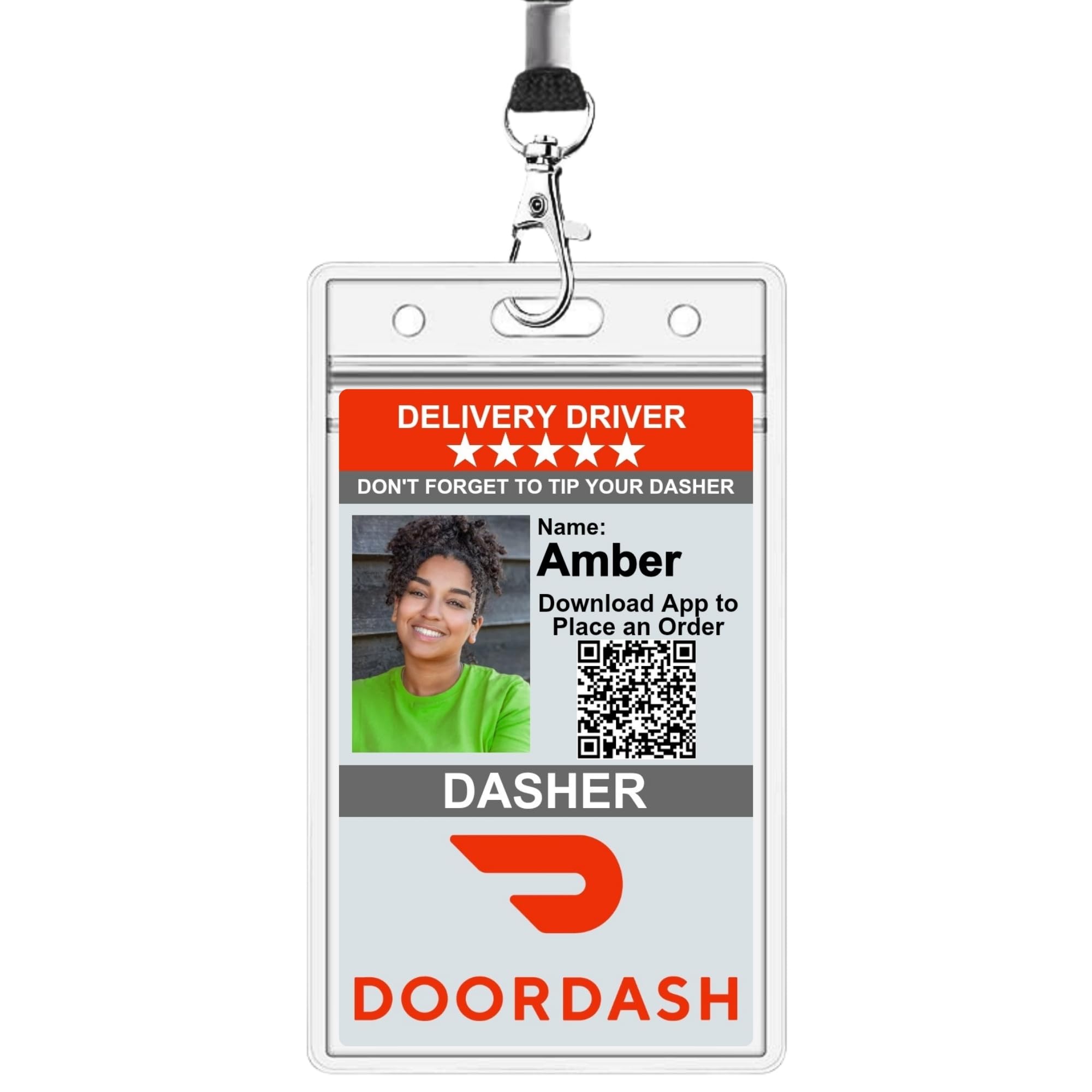 Amazon.com : 11thHouseGraphics Doordash ID Badge | Dasher ID Card ...