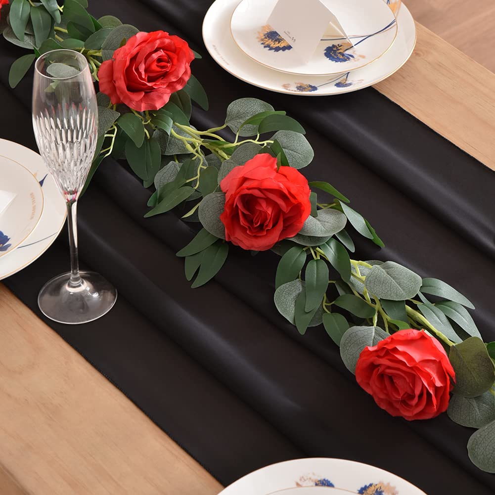 Snapklik.com : Black Chiffon Table Runner Easter Spring Boho Rustic ...