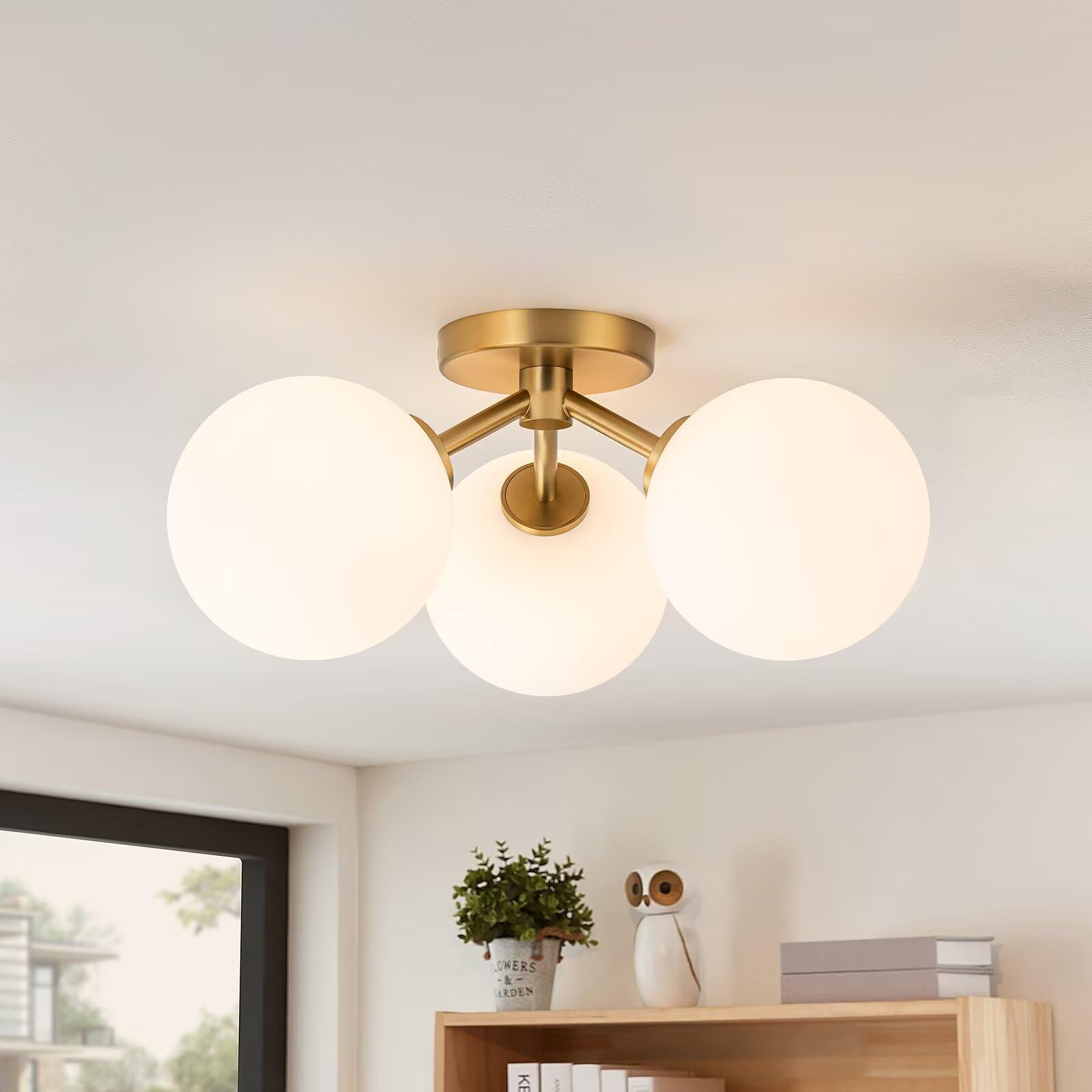 Globe Ceiling Fixture Globe Electric Portland 1 Light Black Semi Flush