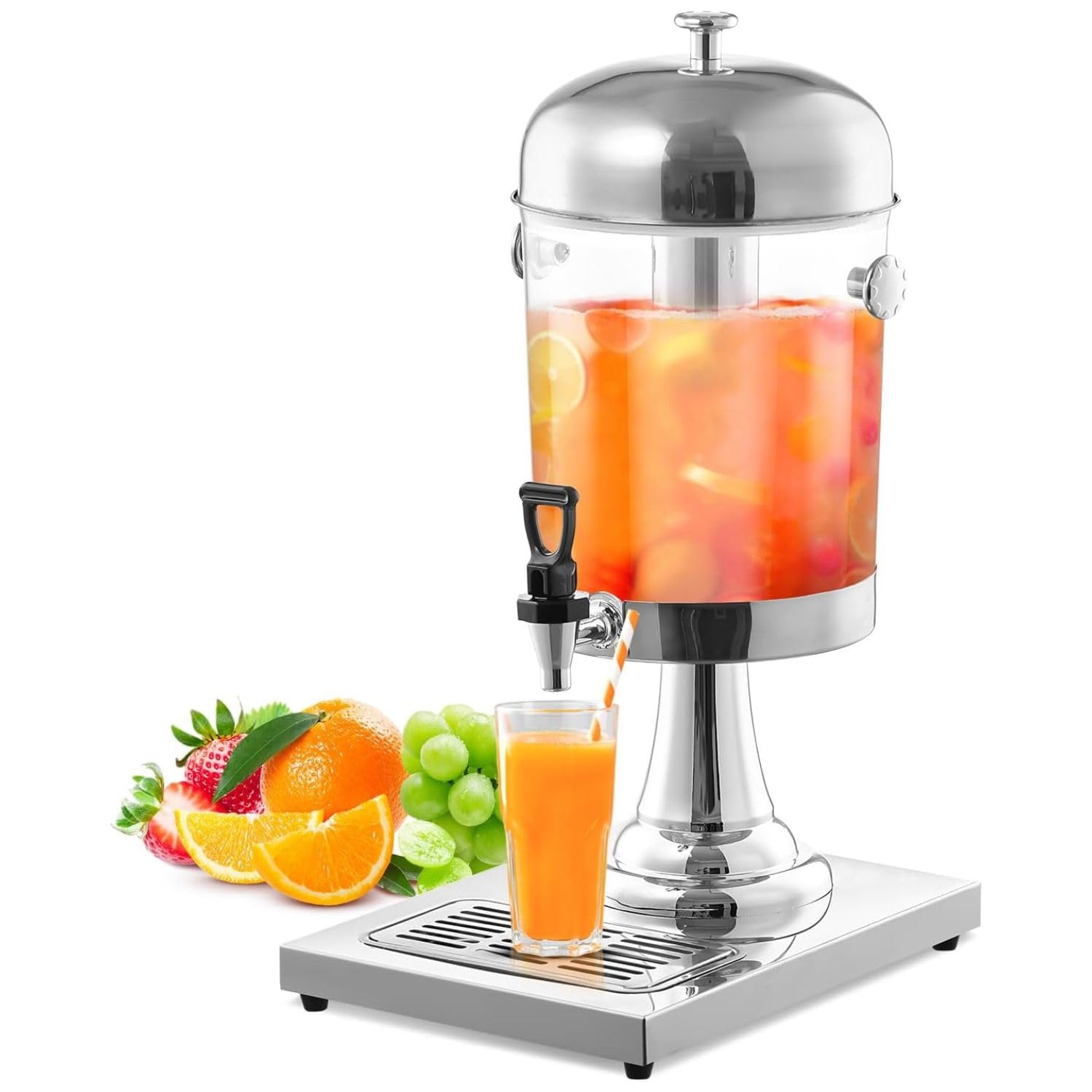 Cloudberry Beverage Juice Dispenser with Stand, 8 Liters Stainless ...