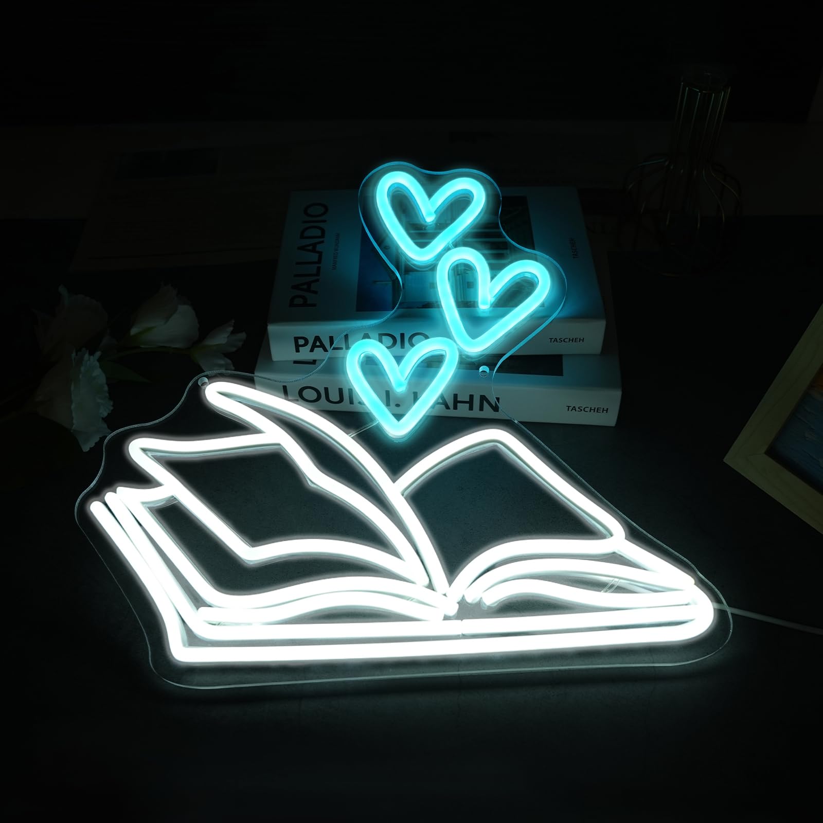 Amazon.com : Book Neon Sign for Wall Decor, Reading Book Neon LED Light ...