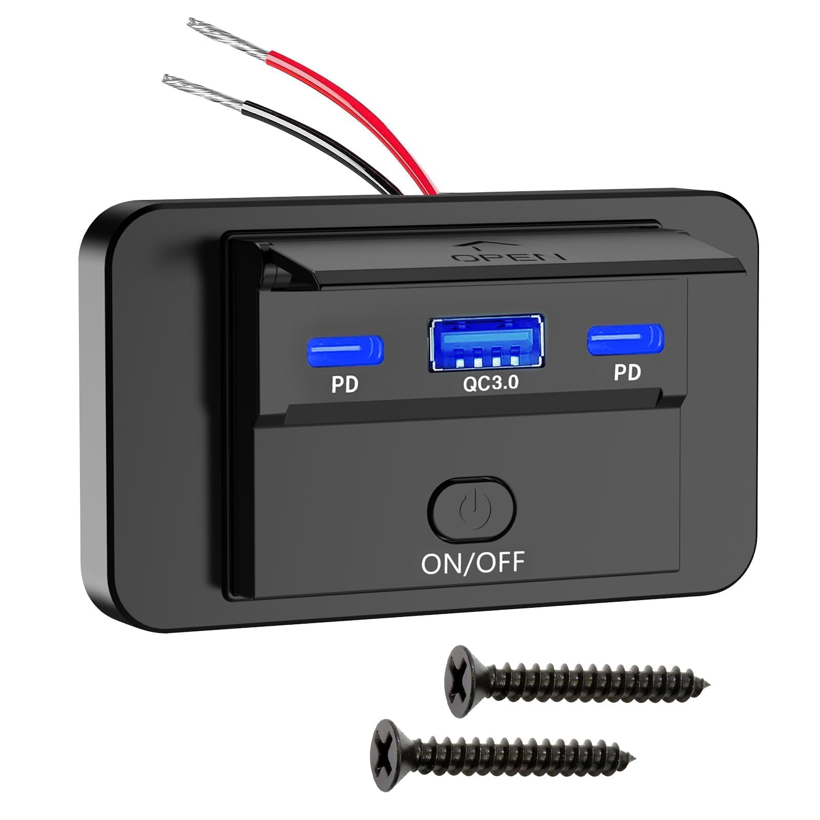 Linkstyle RV USB Outlet, QC3.0 USB A & Dual USB C Ports Charging Socket ...