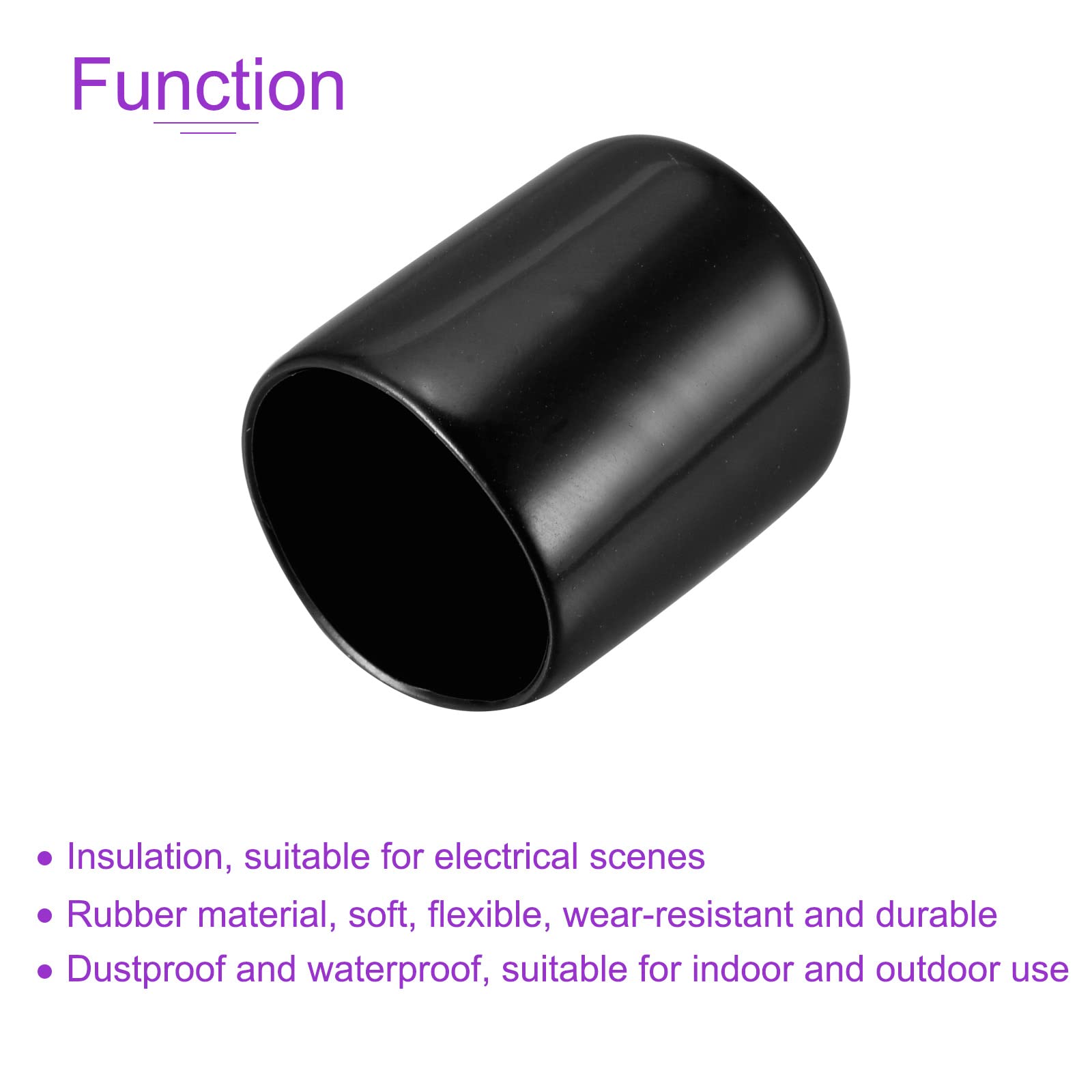 Snapklik.com : 20 Pack 20mm ID Black Screw Thread Protectors Rubber End ...