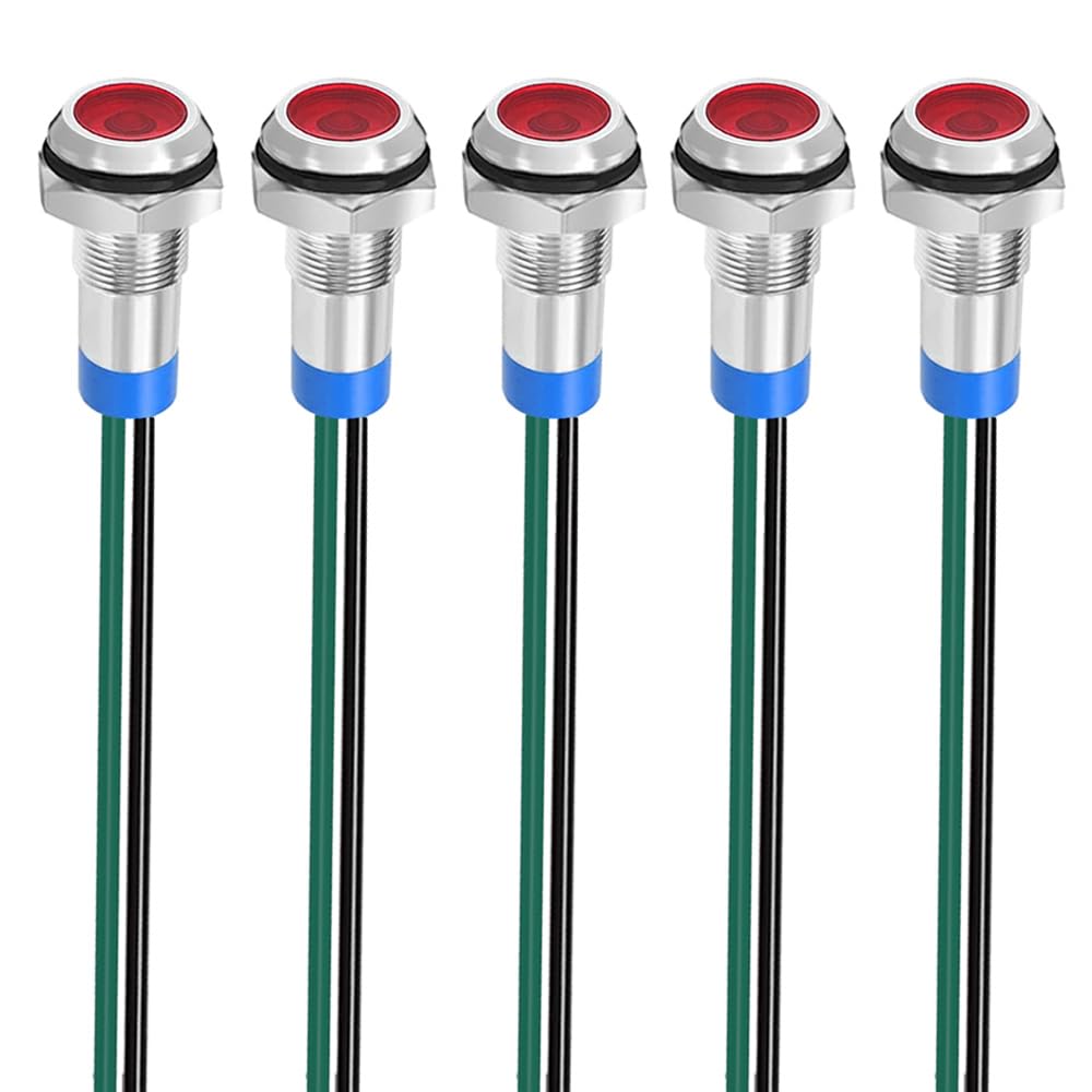 Amazon.com: Gebildet 5pcs 8mm 3V-4.5V-5V-6V-7.5V-9VDC LED Metal ...