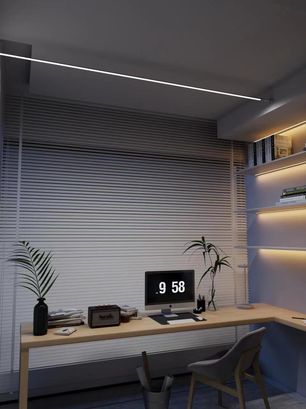 Contemporary Office Lighting Strip Modern Sky Line Minimalist LED Long