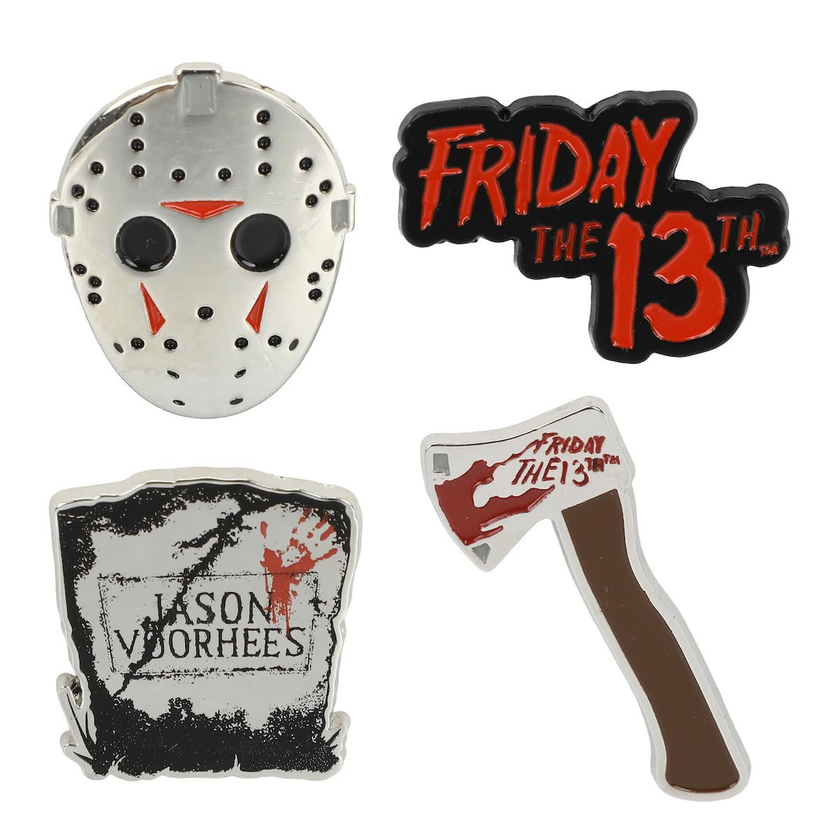 Amazon.com: Bioworld Friday the 13th Jason Voorhees Lapel Pins (Set of ...