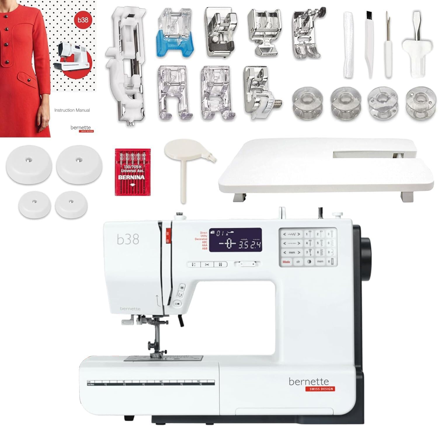 Amazon.com: Bernette B38 Computerized Sewing Machine with LCD Display ...
