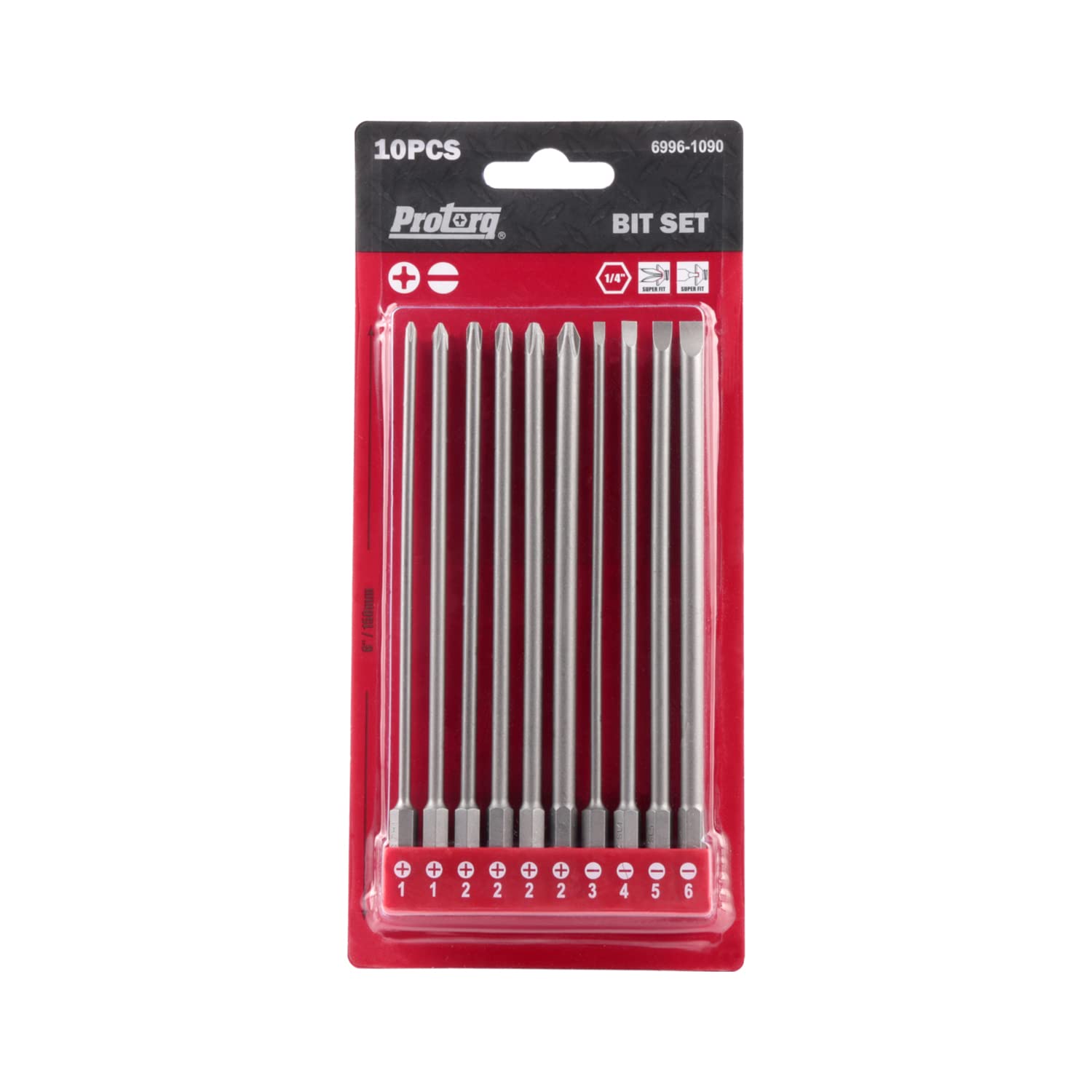Protorq 10pc 6inch PH Bit Set w/Plastic Holder - - Amazon.com
