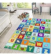 Amazon.com: Sejiarep ABC Kids Play Rug - Number Alphabet Shape Fruit ...