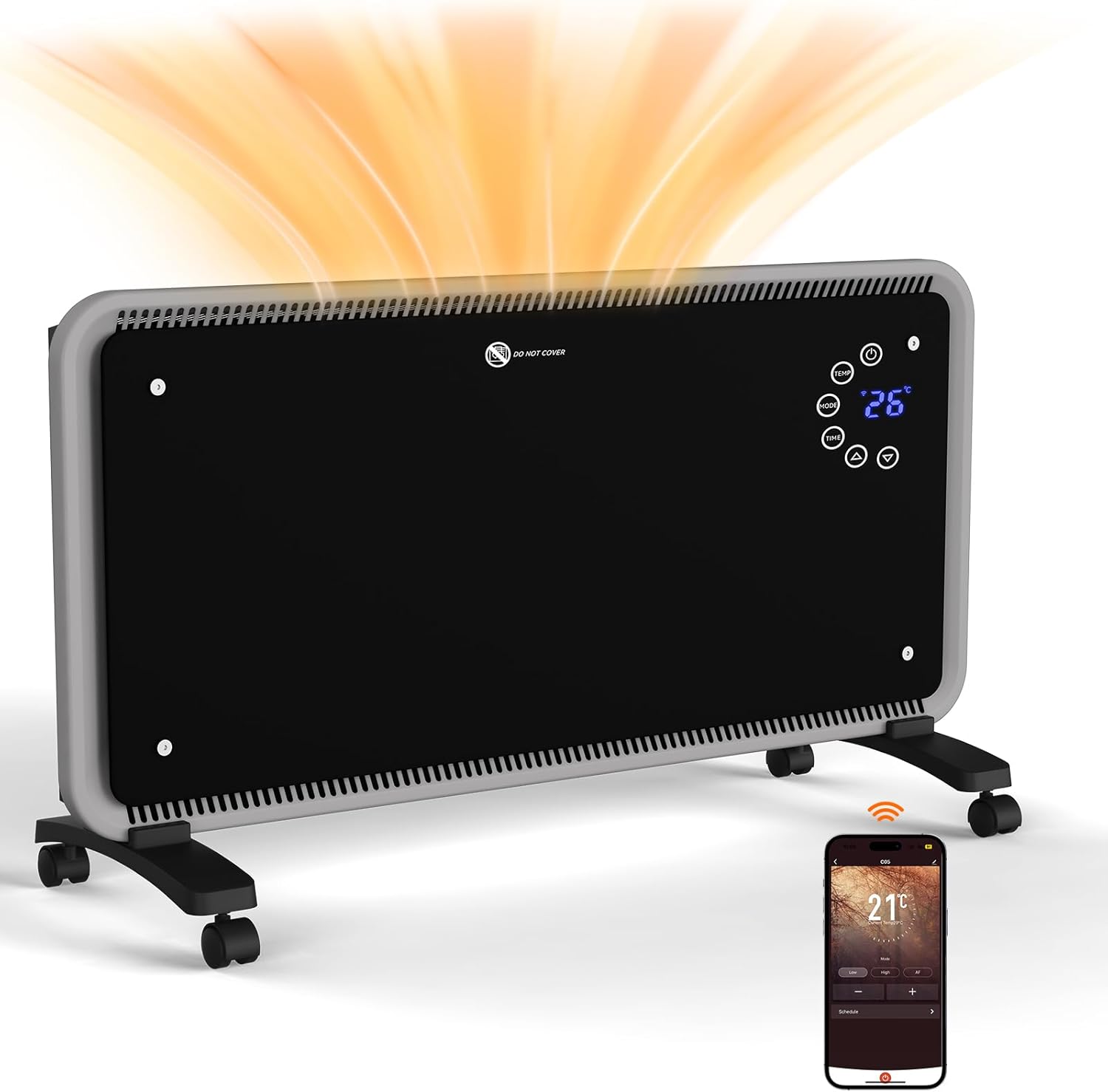 KioGro WiFi Enabled Smart Electric Glass Panel Heater 2KW, Smart App ...