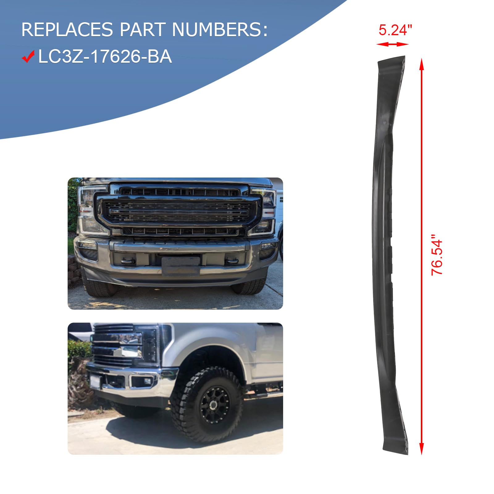 Front Bumper Lower Valance USrEa Compatible With SuperDuty 350 W/O Fog ...