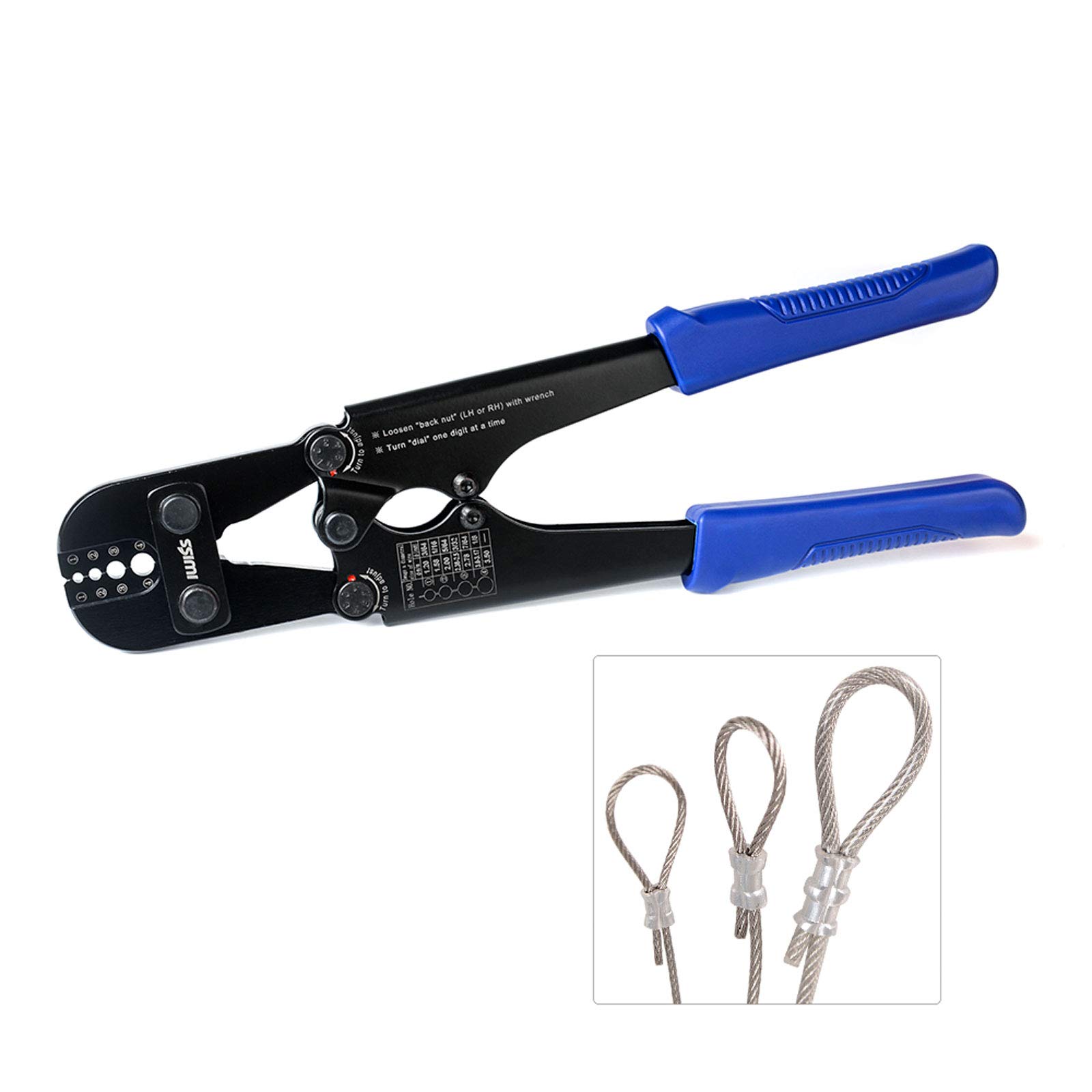 Buy IWISS Wire Rope Crimping Tool for Copper and Aluminum Oval Sleeves ...