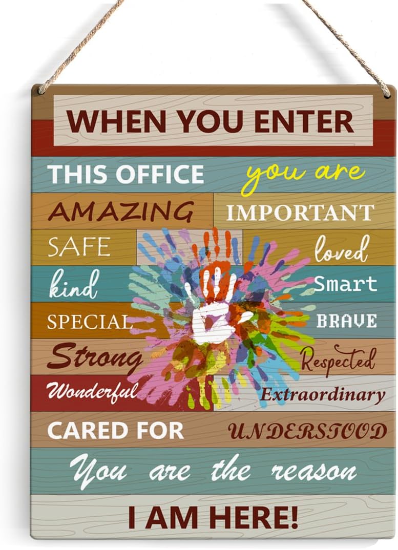Amazon.com: GUDIAO Office Signs Wall Decor Rustic When You Enter This ...