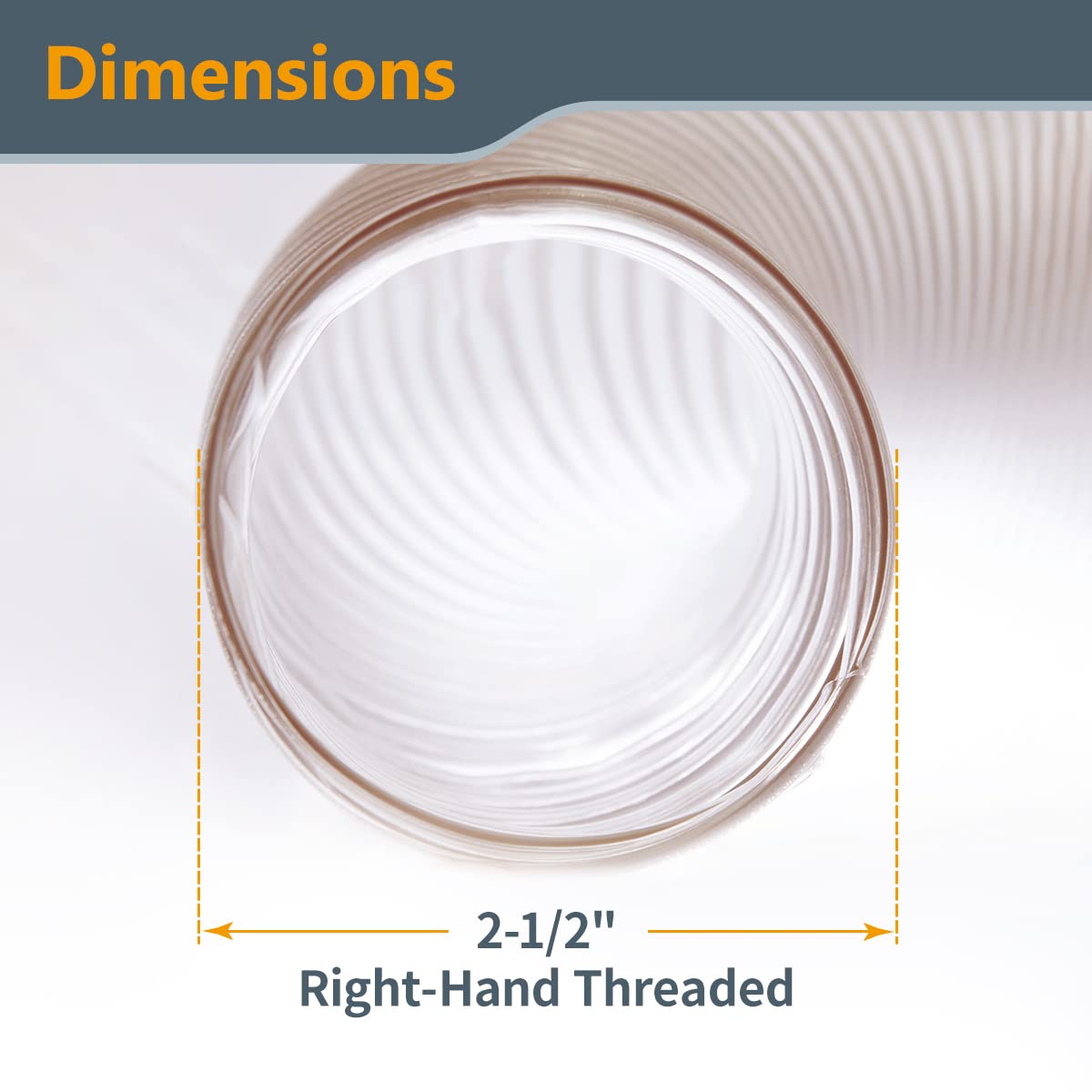 Snapklik.com : POWERTEC 2-1/2" X 10 Flexible PU Dust Collection Hose, 2 ...