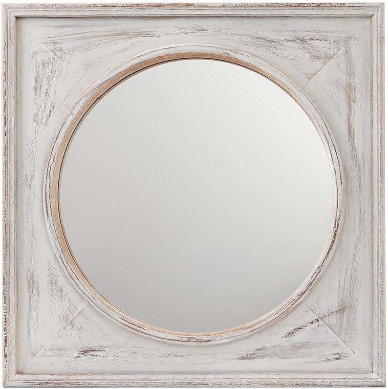 Amazon.com: Farmhouse Rustic Round Mirror - Country Style Wall Decor ...