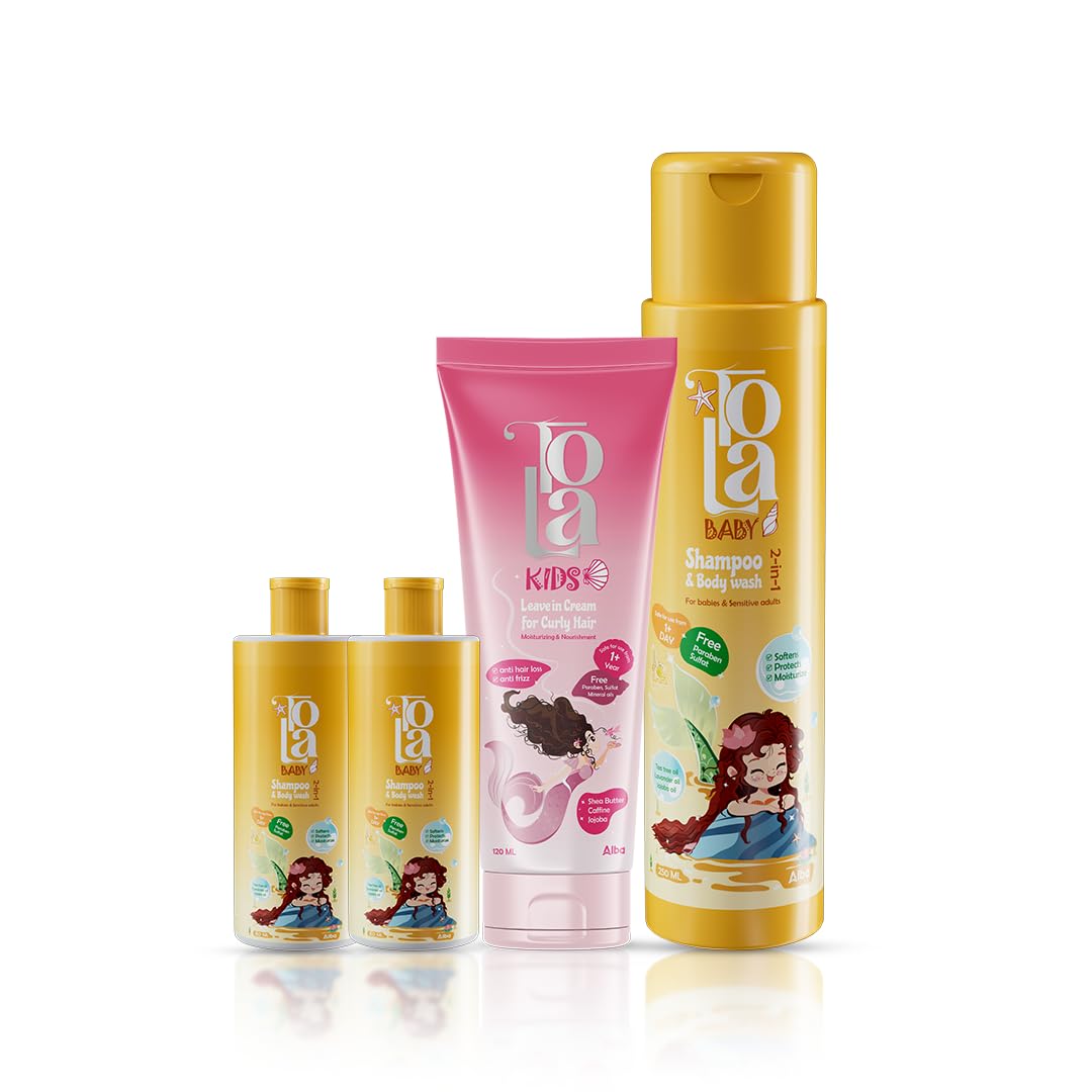 Alba Tola Baby Shampoo 250Ml + Tola Kids Leave In 120Ml + 2 Tola Baby ...