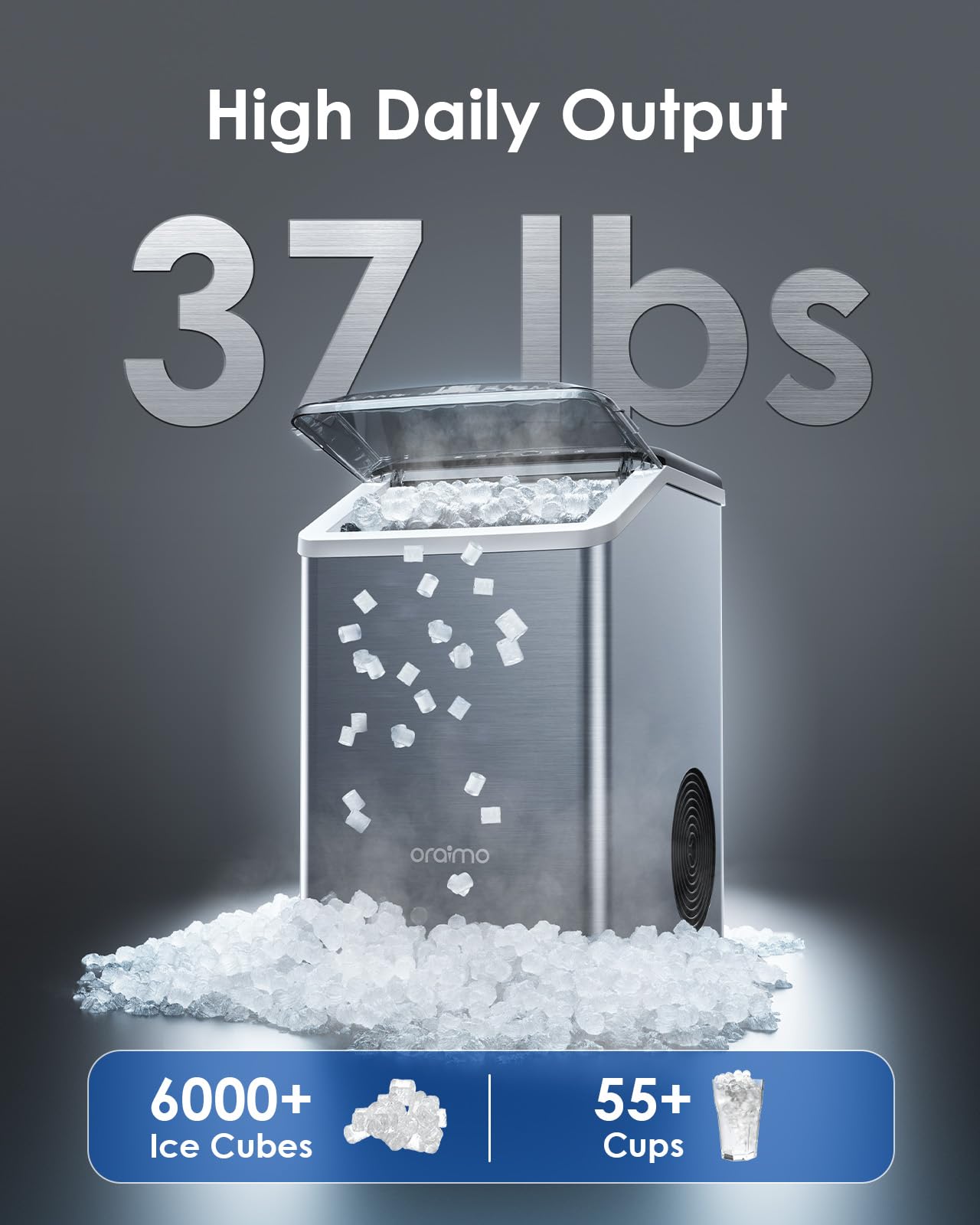Snapklik.com : Oraimo Nugget Ice Maker, Ice Makers Countertop, 26 Lbs ...