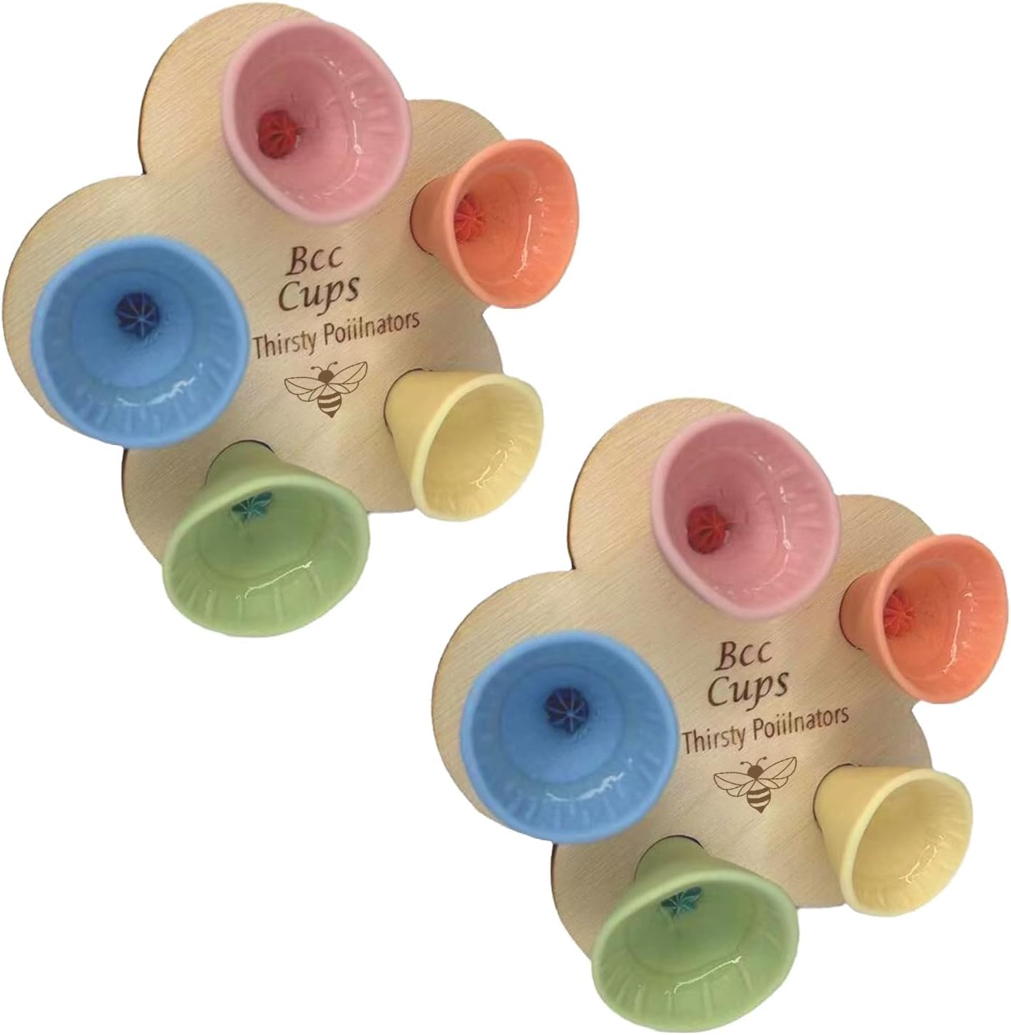 Amazon.com : Gfujuyouge Bee Drinking Cup Set,Colorful Mini Bee Cups for ...