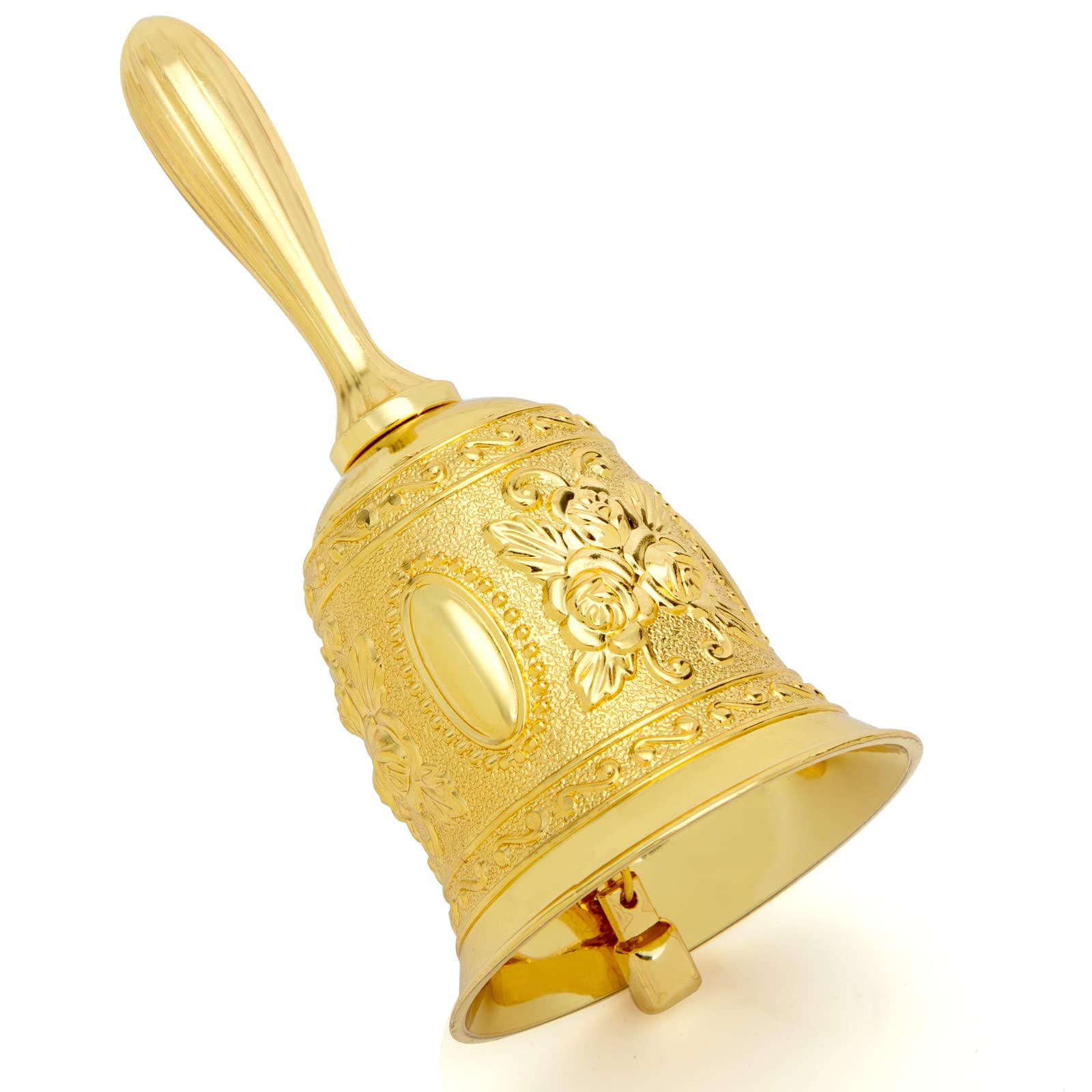 Excefore Golden Hand Bell, Decorative Hand Bell, Engraved Bell Call ...
