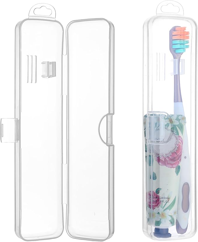 Amazon.com: COMNICO Travel Toothbrush Case, 2 Pcs Travel Size ...