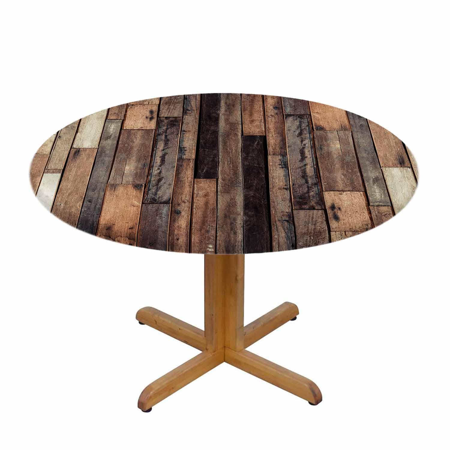 Amazon.com: YINRON Wooden Round Table Cloth Brown Old Hardwood Floor ...