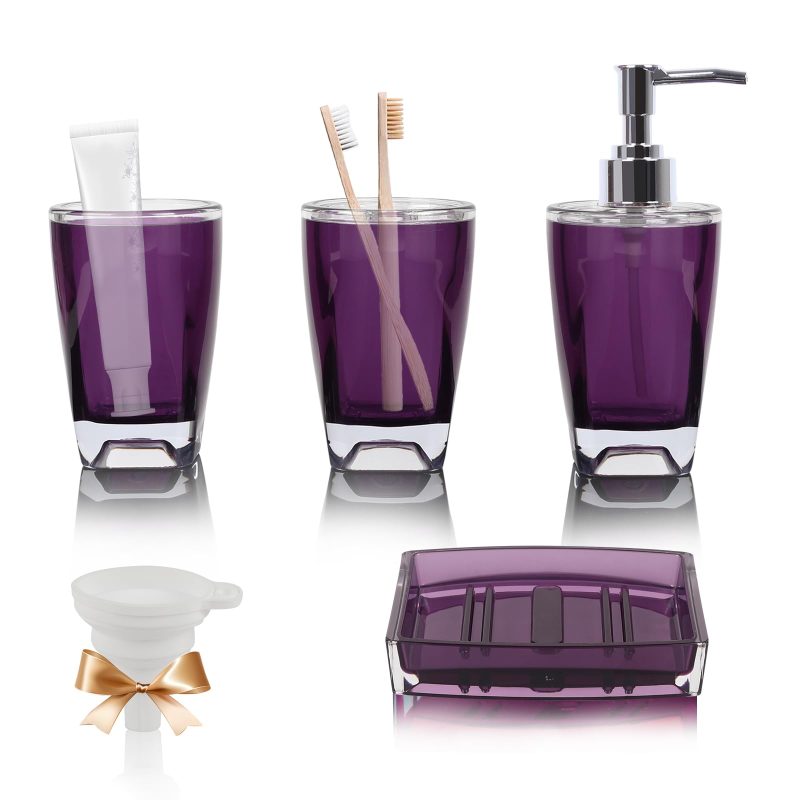 Amazon.com: 4 Piece Acrylic Bathroom Accessory Set,Bathroom Accessories ...