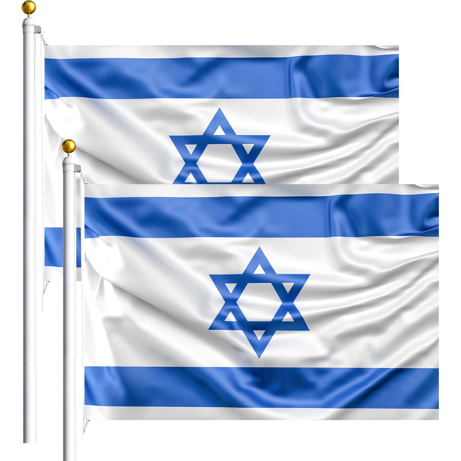2 Pack Israel Flag, 3×5 Ft Vivid Color Israeli Flag Large Banner of ...