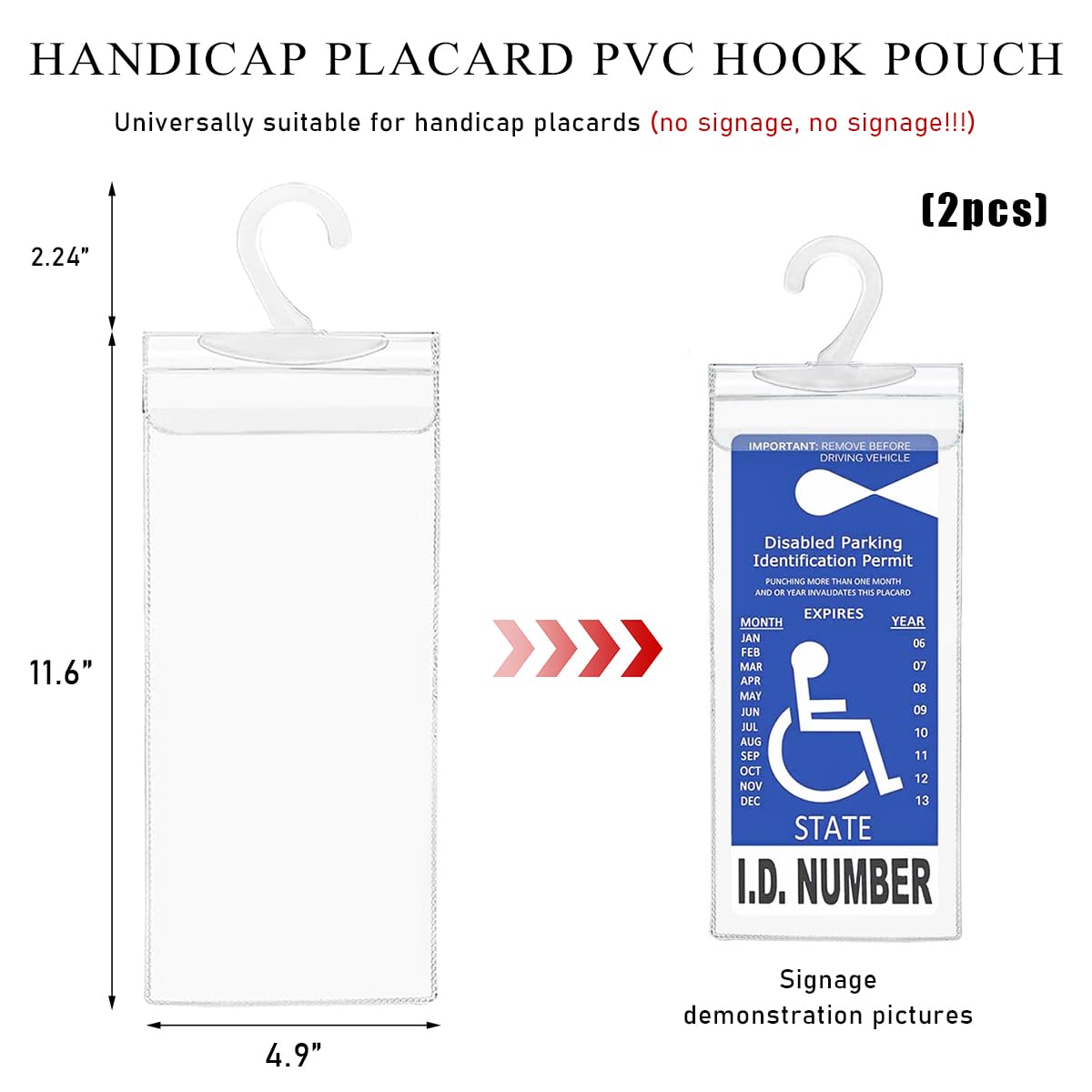 Snapklik.com : Gasedin 2 PCS Handicap Placard Holder, 11.6"5" Ultra ...