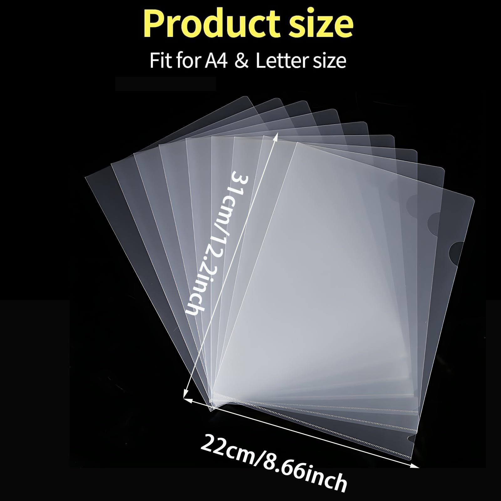 10 Packs A4 Transparent Plastic Folders Clear Plastic Wallets,Clear ...
