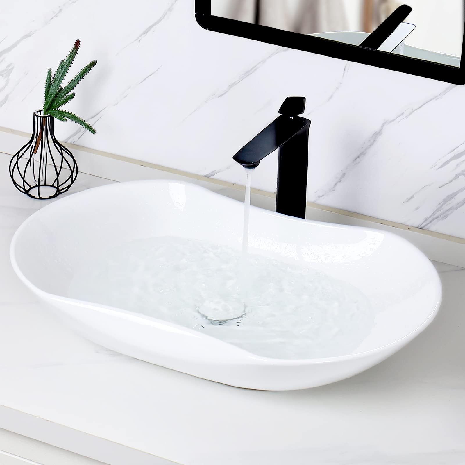SouNor SN2059 Rectangle Bathroom Vessel Sink Countertop Porcelain Big ...
