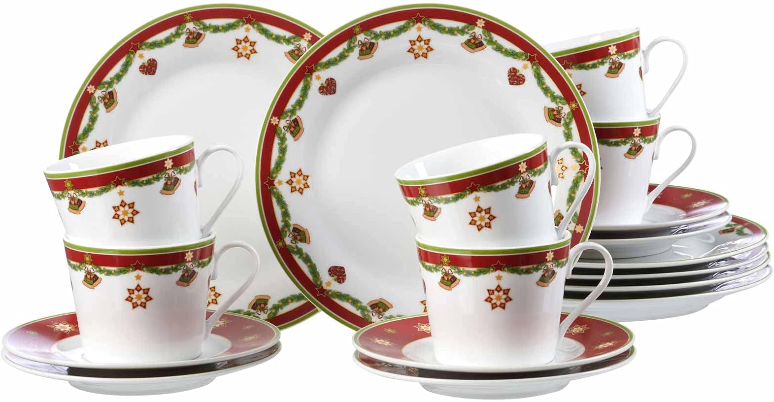 Ritzenhoff & Breker 18-teiliges Geschirr-Set Weihnachten Kaffeeservice, Tradition, 6 ...