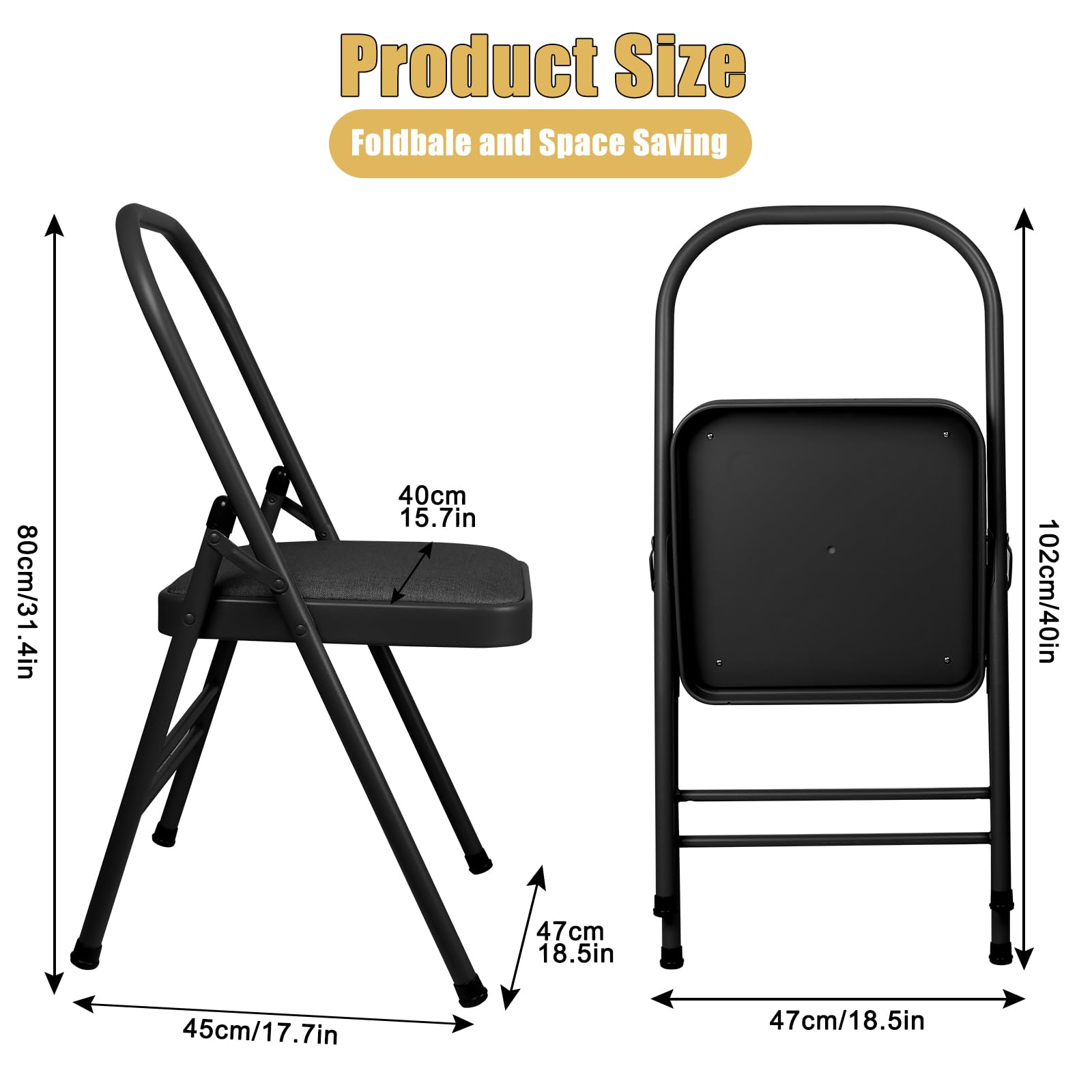 Snapklik.com : INNOLIFE Yoga Auxiliary Chair Foldable Backless Yoga ...