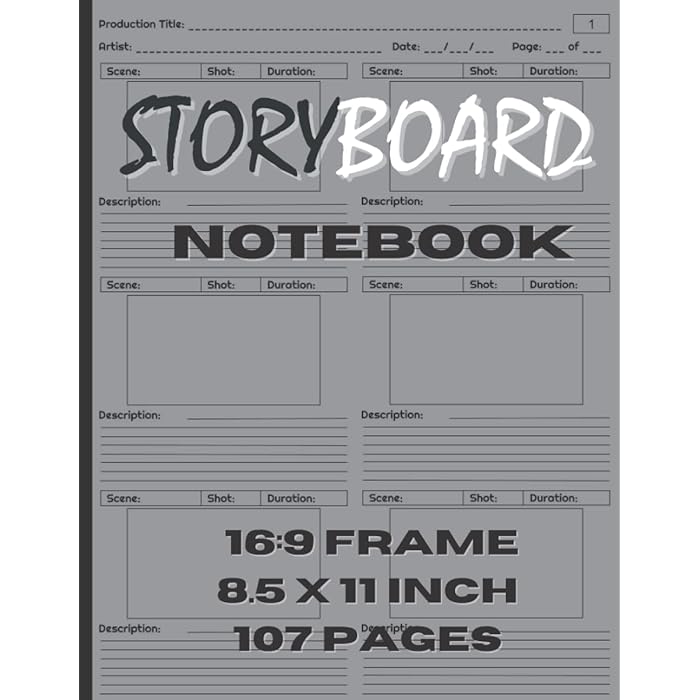 Buy Storyboard Notebook 16:9 Frame: Blank Storybook Sketchbook ...